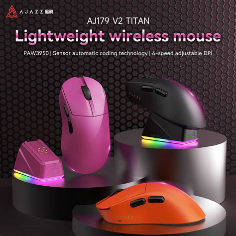Ajazz Aj179 Titan Mouse Bluetooth Tri Mode Paw3950 8000hz Return Rate