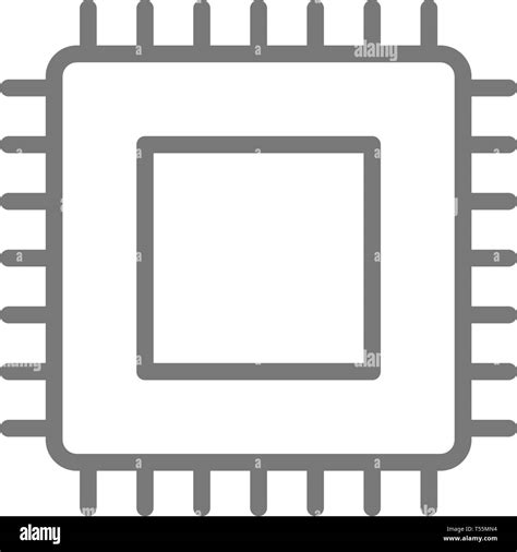 Cpu Microprocessor Computer Chip Line Icon Stock Vector Image And Art
