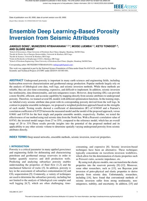 Pdf Ensemble Deep Learning Based Porosity Inversion From Seismic Attributes