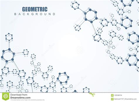 Geometric Abstract Background With Connected Line And Dots Structure Molecule And Communication