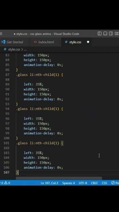 Glass Animation Html Css Glassmorphism Animation Css Shorts