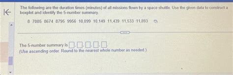 solved the following are the duration times minutes of all