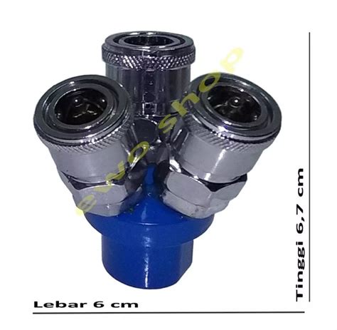 Air Quick Coupler 3 Pass Way Sambungan Selang Angin Coupler 3 Cabang Lazada Indonesia