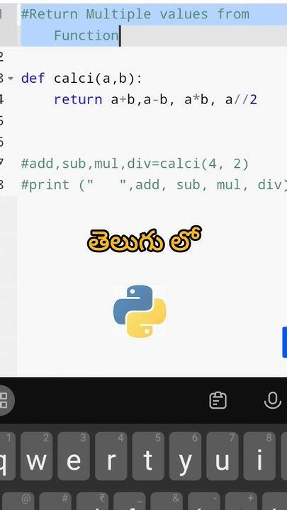 Python Challenge Functions1 🤞 Shorts Pythontutorialtelugu Python