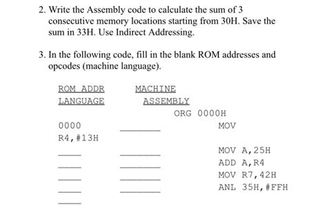Solved Write The Assembly Code To Calculate The Sum Of Chegg