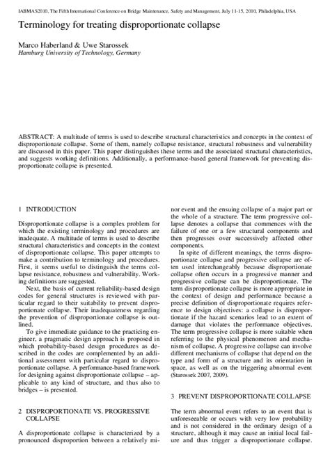 Pdf Defining Terms For Disproportionate Collapse