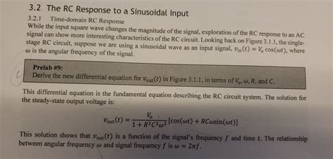 3 2 the rc response to a sinusoidal input 3 2 1