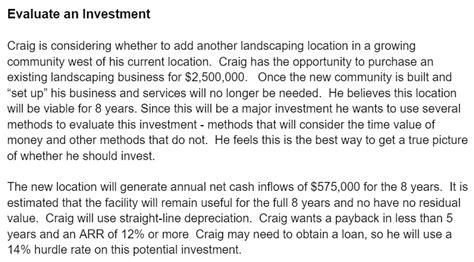 solved npv net present value craig is considering several