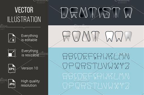 Tooth Font Custom Designed Graphics ~ Creative Market