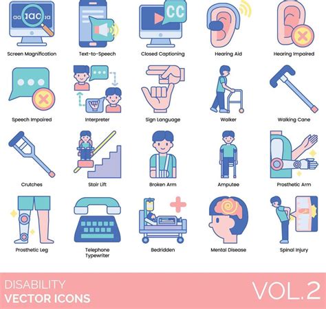 Disability Icons Set Vol 2 Illustration 53576170 Vector Art At Vecteezy