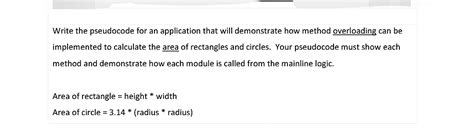 Solved Write The Pseudocode For An Application That Will