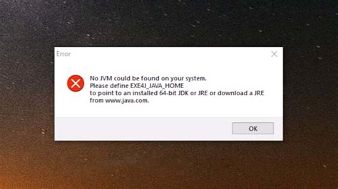 how to fix no jvm could be found on your system error