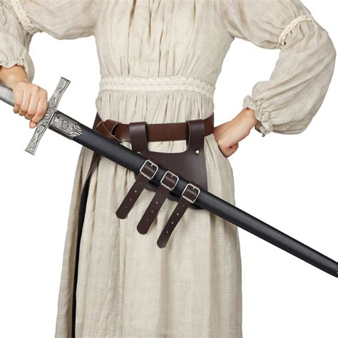 1pc Brown Medieval Cosplay Sword Sheath Belt Knight Sword Tie Stage