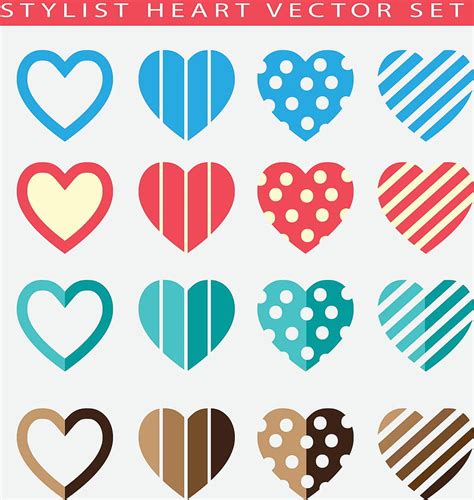 스타일리스트 하트 세트 벡터 Eps Ai Uidownload