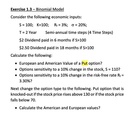 Solved Exercise 13 Binomial Model Consider The Following