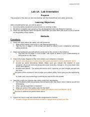Lab Orientation And Safety Protocols Course Hero