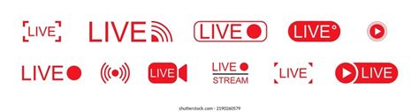 Live Streaming Icons Red Symbols Buttons Stock Vector (Royalty Free) 2190260579 | Shutterstock