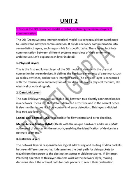 Unit 2 Pdf Osi Model Computer Network