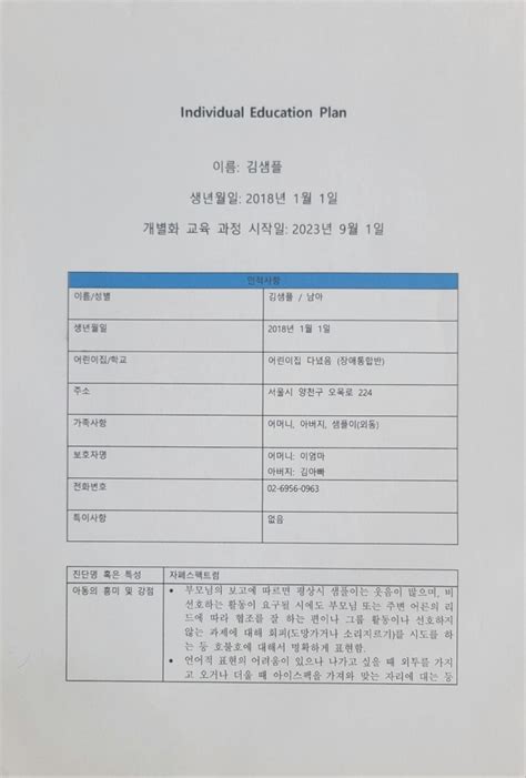 메이플 Aba 에서의 개별화 교육 계획 Iep 네이버 블로그