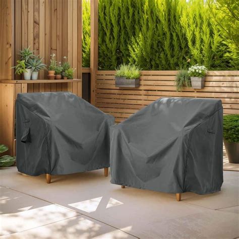 Gray Patio Chair Cover Outdoor Furniture Cover Waterproof Patio