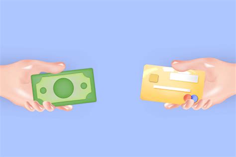 온라인 지불 개념을위한 3d 만화 손 스왑 지폐와 신용 카드 최소한의 스타일 온라인 구매 현금없는 사회 3d 렌더링 그림 3차원 형태에 대한 스톡 벡터 아트 및 기타 이미지