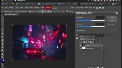 How To Change Image Brightness And Contras In Photopea YouTube