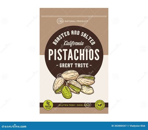 Vector Pistachio Nut Packaging Design Template Stock Vector