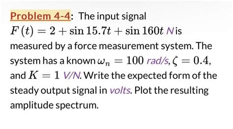 Solved Problem The Input Signal Chegg