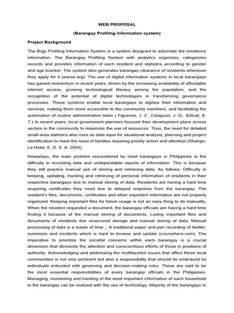 The Brgy Profiling Information System Pdf