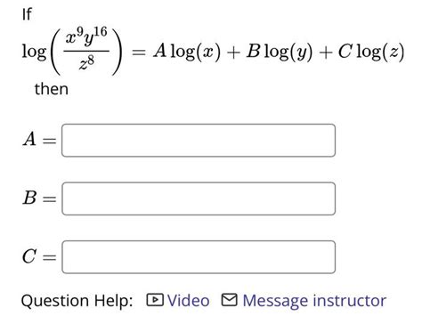 Solved Log Z X Y Alog X Blog Y Clog Z Then A B C Chegg