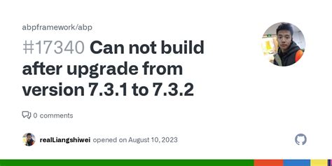 Can Not Build After Upgrade From Version 7 3 1 To 7 3 2 Issue 17340 Abpframework Abp GitHub