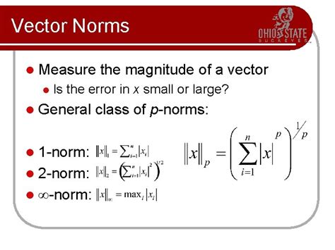 Vector Norms Cse 541 Roger Crawfis Vector Norms