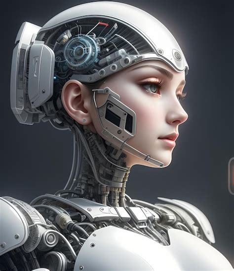 Premium AI Image Illustration Of A Female Robot With A Beautiful Face