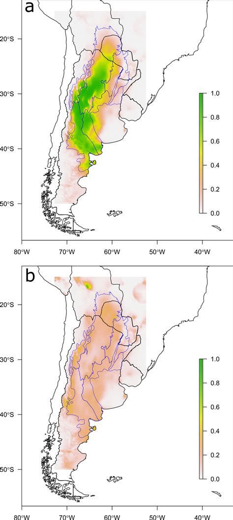 Predictions Of The Species Distribution Model Maps Showing A Mode