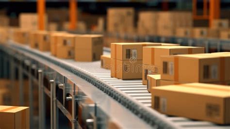 Automated Retail Warehouse With Robots Efficiently Sorting Parcels