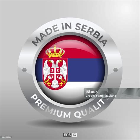 세르비아 라벨 로고 3d 실버 글로시 효과와 국가의 스탬프 라운드 플래그에서 만든 3차원 형태에 대한 스톡 벡터 아트 및 기타 이미지 3차원 형태 국가 지리적 지역