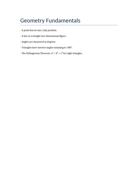Geometry Fundamentals Pdf