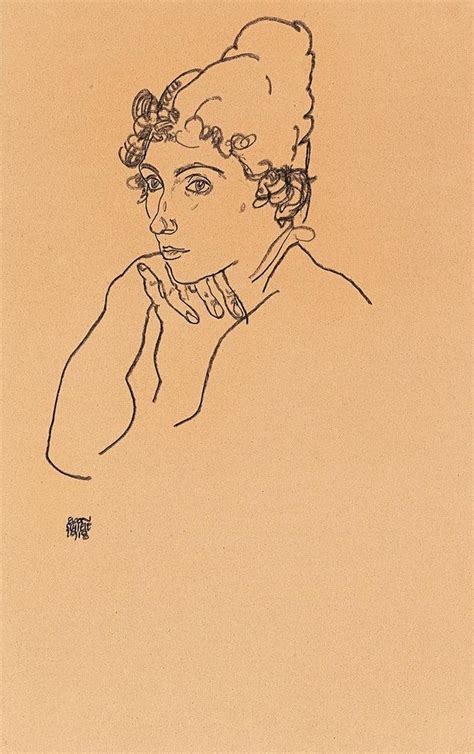 Egon Schiele Head Of A Woman 1918 Egon Schiele Drawings Egon