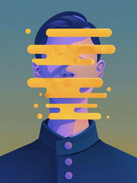 Abstract Minimalist Portrait With Coral Accents Art Playground