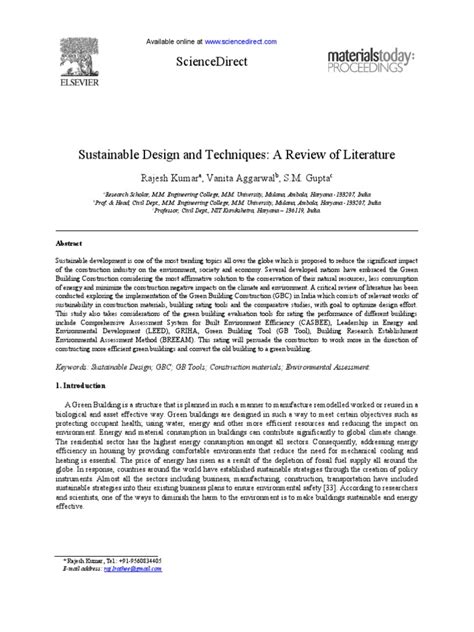 Sustainable Design And Techniques Pdf Green Building Sustainability
