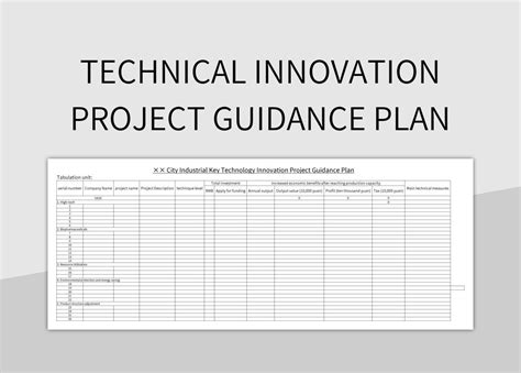 Technical Innovation Project Guidance Plan Excel Template And Google Sheets File For Free