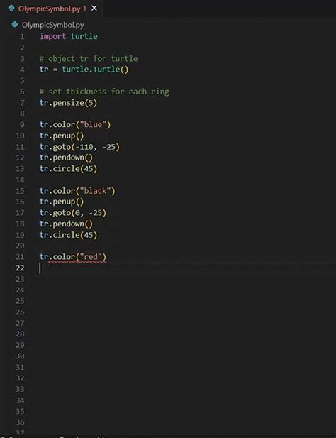 How To Draw Olympic Symbol Using Python Turtle Pythonturtle Olympic Symbol Design Howtodraw