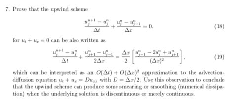 Solved Prove That The Upwind Scheme Chegg