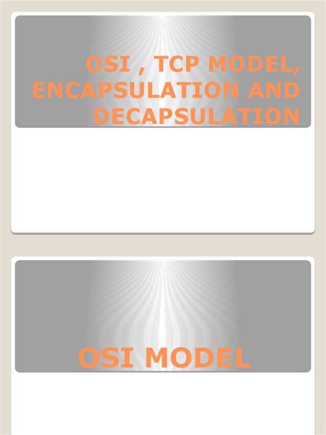 Osi Tcp Model Encapsulation And Decapsulation Pdf Osi Model