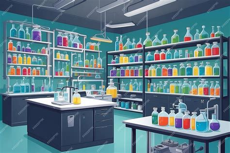 premium photo wellorganized school lab vector labeled shelves and