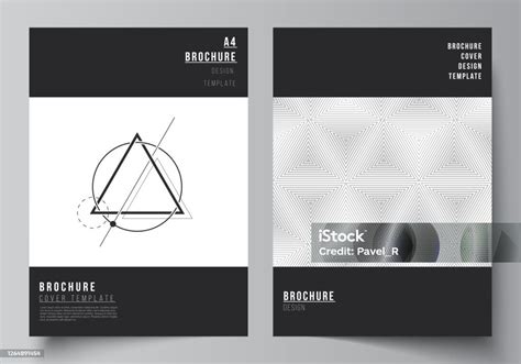 A4 형식의 벡터 레이아웃 현대 커버 모형 브로셔 잡지 전단지 소책자 보고서 디자인 템플릿 다른 삼각형 스타일 패턴을 사용하여