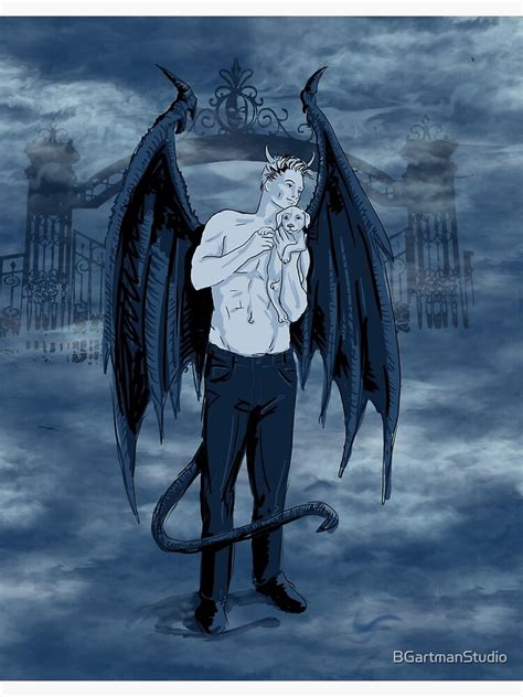 Sexy Shirtless Demon Guy With A Cute Puppy Poster By BGartmanStudio Redbubble