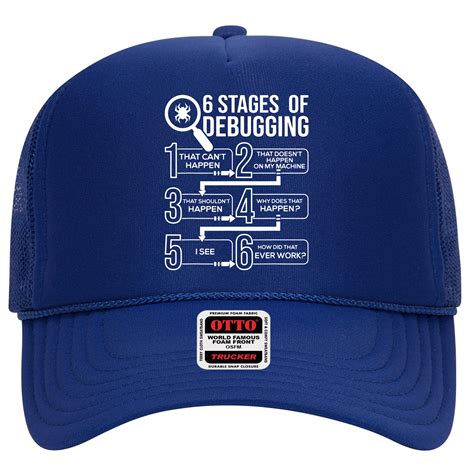6 stages of debugging computer science programmer coding high crown