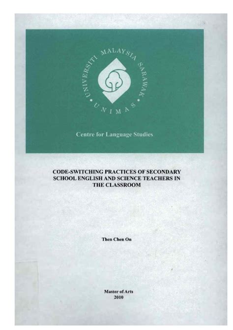 Pdf Code Switching Practices Of Secondary School · Dan Konsep Dalam
