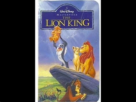 Opening And Closing Of Disneys The Lion King 1995 Vhs Youtube